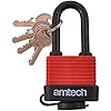 Amtech T0760 40mm Long Shackle Weatherproof Padlock, Outdoor Padlock, 4 ...