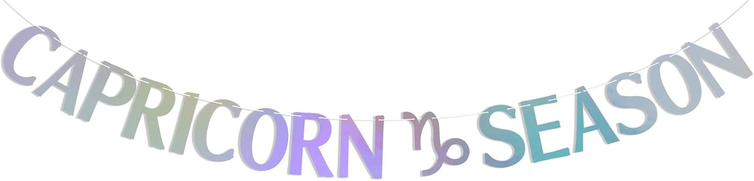 Amazon.com: Holographic Capricorn Season Banner, Capricorn Birthday ...