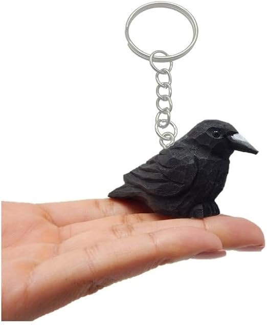 Amazon.com: Raven Black Bird Crow Keychain Ring Hook Clip Charm ...