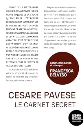 Cesare Pavese: Le carnet secret : Pavese, Cesare, Belviso, Francesca: Amazon.co.uk: Books