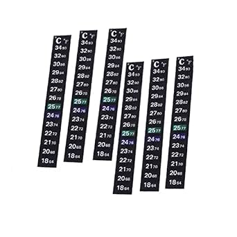 Aquarium Temperature Sticker,6 PCS Stick On Fish Tank Strips LCD ...