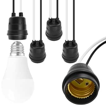 DALQUIS 5Pcs Fully Sealed Waterproof Pigtail Lamp Socket | E26/E27 ...