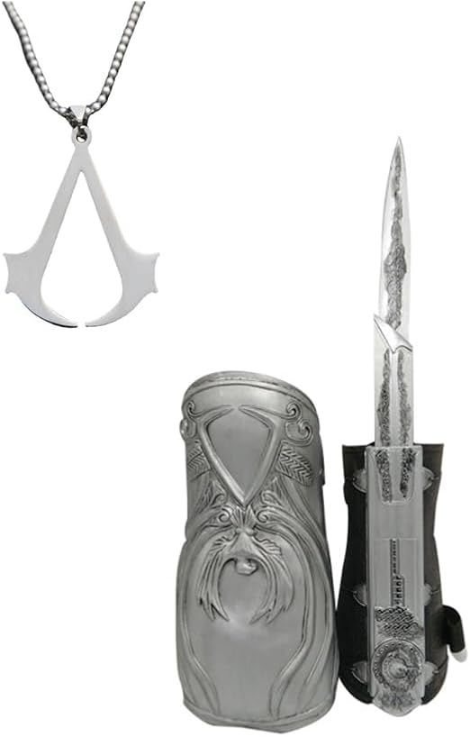 Amazon.com: ZOUTYI® Silver Hidden Blade Gauntlet Replica Assassin's ...
