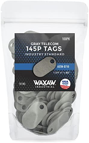 Amazon.com: 145P Tags Telecom Bag (100 Pack), 1" x 1-3/4" x0.060", Gray ...