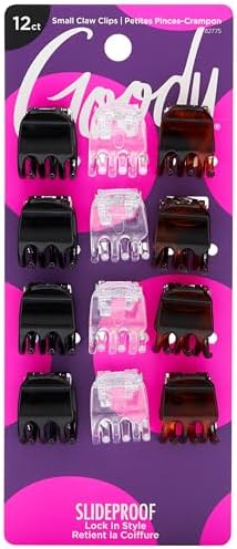 Amazon.com: Goody Small Basic Half-Claw Hair Clips, 12-Count – 3-Prong ...