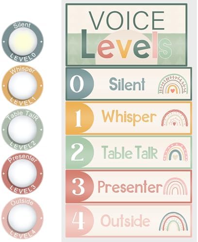 Amazon.com: Glooglitter 5 Pcs School Push Light and Voice Level Poster ...