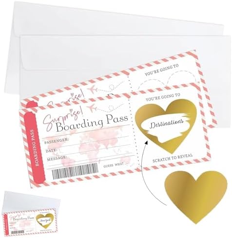 2 PCS Boarding Pass Scratch Card, Holiday Scratch Card Reveal ...
