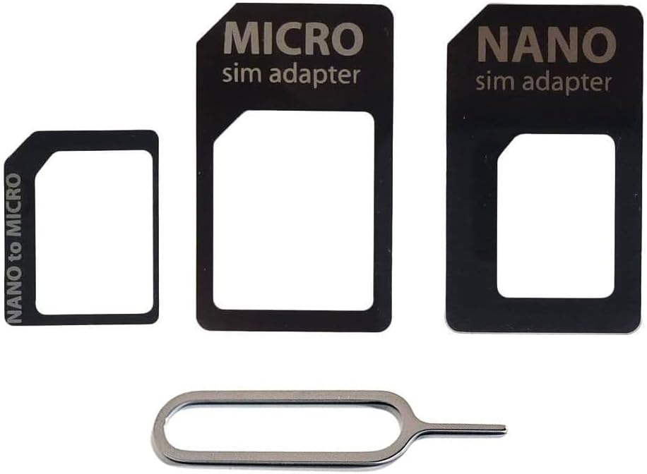 4 in 1 Pack Nano Micro & Standard Sim Card Adapter + Sim Ejector For ...