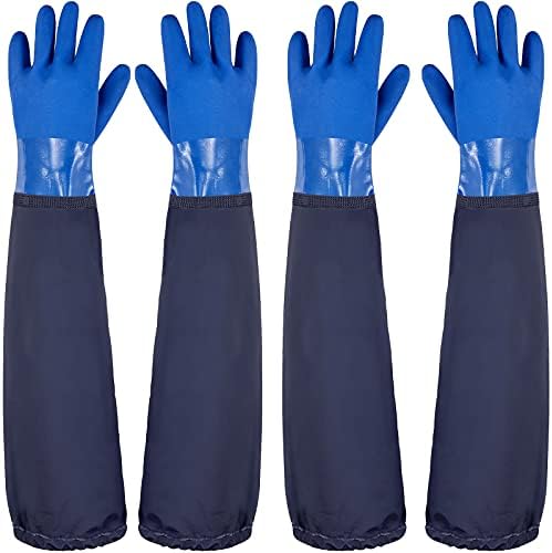 MUMUKE Long Waterproof Gloves, Long Chemical Gloves, Reusable, Padded ...