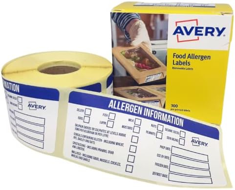 Avery Allergen Labels for Food Packaging – 300 Removable Stickers with ...