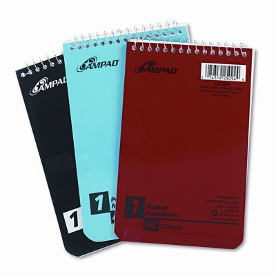 Amazon.com: Wirebound Pocket Memo Book, Narrow Rule, 4 X 6, 40-Sheet, 3 ...