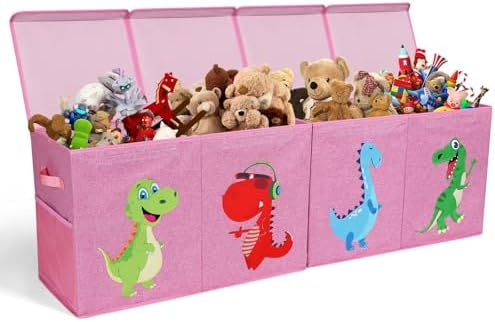 Amazon.com: KORVAX Extra Large Toy Box Chest with Lids, Collapsible Toy Storage Organizer for ...