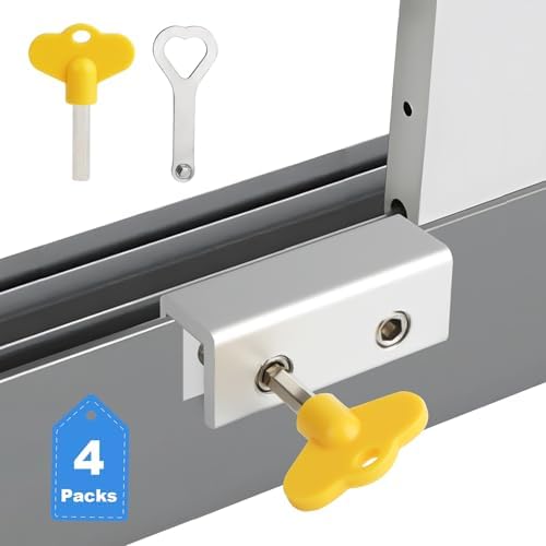 Window Locks, 4 Pack Sliding Window Locks With Key, Window Locks for ...