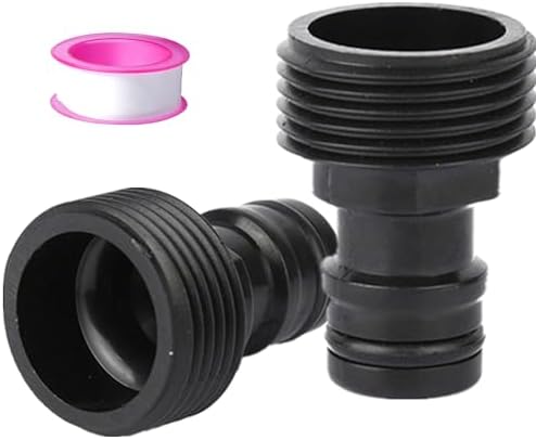2 Pack 3/4 inch Male Hose Tap Connector, Garden Tap Connector, 3/4" BSP ...