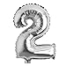 Amazon.com: 16" inch Single Silver Alphabet Letter number Balloons ...