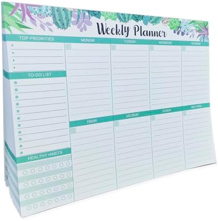 HSIULMY Weekly Planner Pad, Undated Pad Weekly Desk Planner, 52 Sheets ...