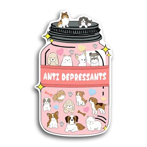 Amazon.com: Dog Antidepressants Cute Mental Health Sticker Dog Sticker ...