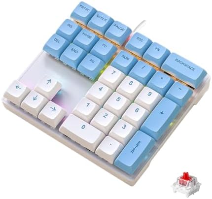 Amazon.com: LINKEET Mechanical Numpad Rainbow Backlit Smooth Red ...