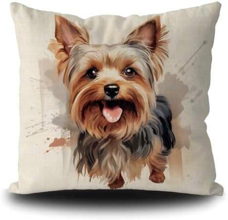 Amazon.com: DZGlobal Personalized Yorkie Dog Throw Pillow Cases Yorkie ...