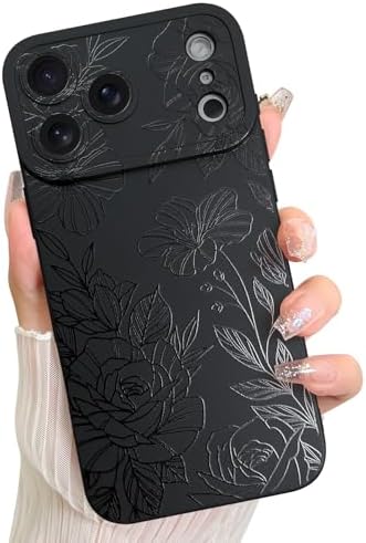 Amazon.com: LSL Case for iPhone 17 Pro Black Floral Flower Pattern ...