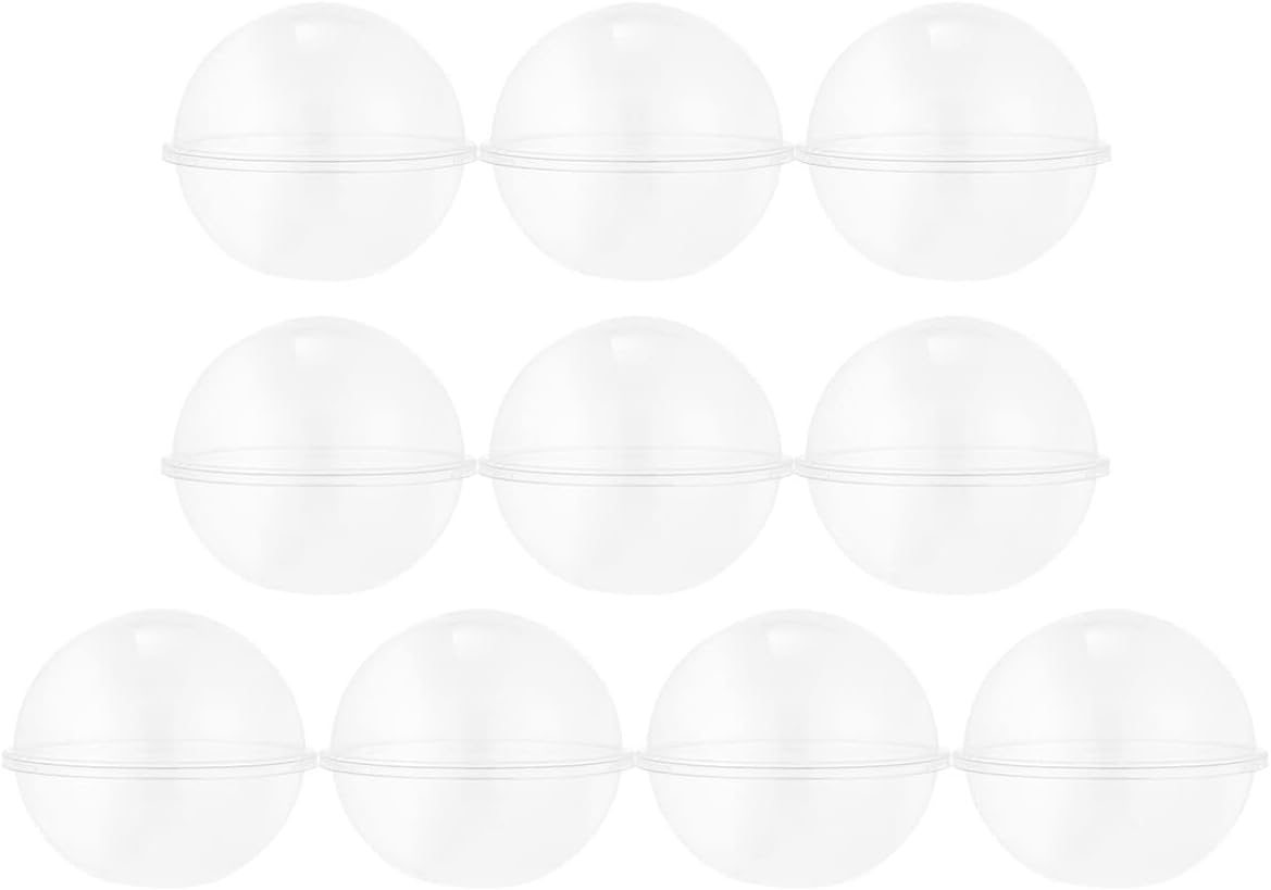 Sewroro 10pcs 350ml Clear Cupcake Box Round Ball Shaped Cake Container ...