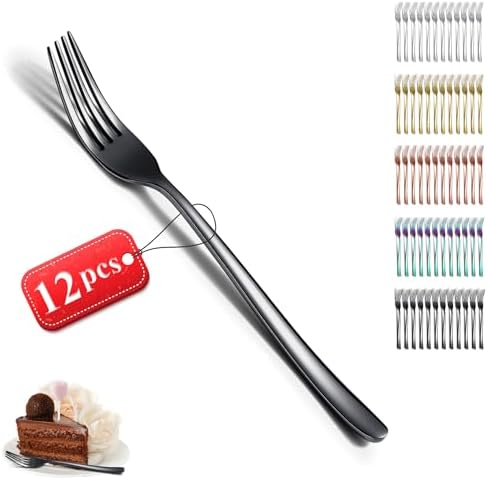 Kyraton Black Dinner Forks Set of 12 Pieces, 20.8cm Titanium Black ...