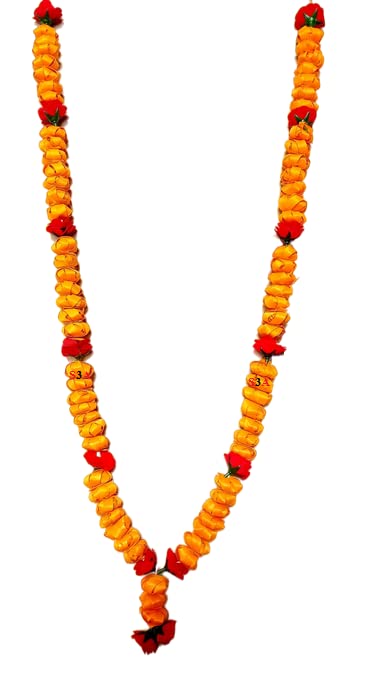 Buy S3A Chandan scented Haar Mala Garland with Artificial Red Rose ...
