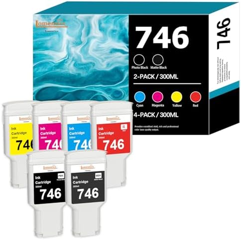 Amazon.com: 746 300-ml Ink Cartridges (6-Pack, Photo Black/Matte Black ...