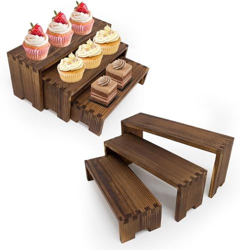 Amazon.com: MyGift Tabletop Torched Wood Nesting Decorative Display ...