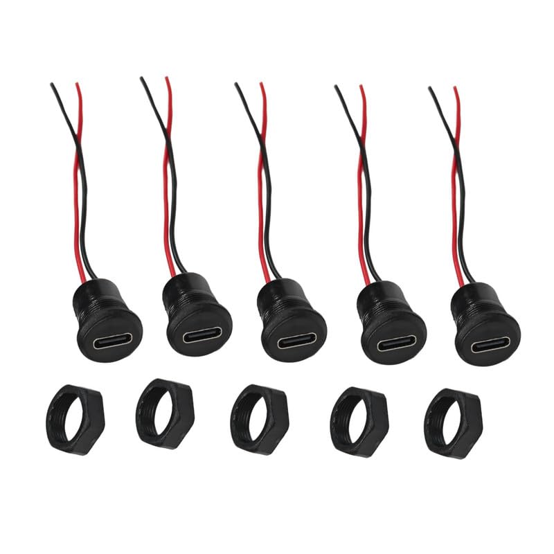 Buy Erh India 5 Pcs Type C Female USB Panel Mount Socket Connector with ...