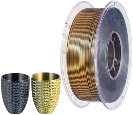 Amazon.com: CC3D Silk Dual Color PLA Filament Black/Gold 1.75mm 1KG 3D ...