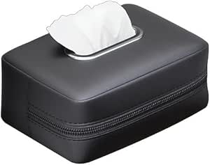Amazon.com: Premium PU Leather Rear Seat Napkin Storage Box for Cars ...