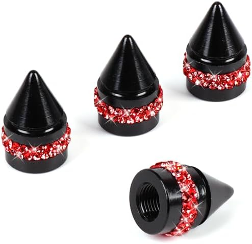 Amazon.com: ToBeQueen Bling Red Valve Stem Caps, 4 Pack Handmade ...