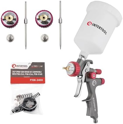 Amazon.com: INTERTOOL LVLP Air Spray Gun Set, 1.3/1.4/1.8mm Car Paint, Automotive, Wood Work ...