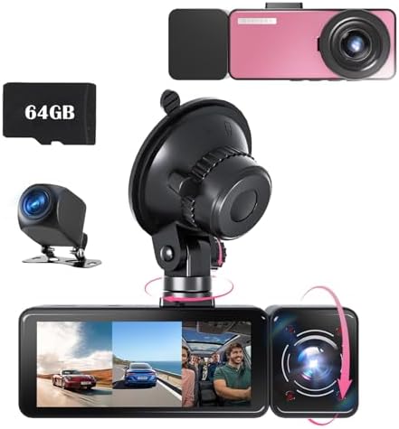 Amazon.com: KooBaCar 3 Channel Dash Cam Front and Rear, 1080P Dash ...