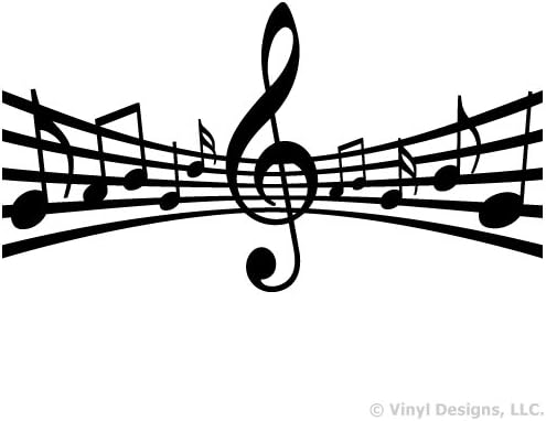 Amazon.com: Music Notes Notation Band Wall Sticker Decal, AUHOKY ...