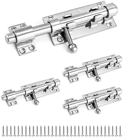 Amazon.com: QWORK Sliding Bolt Gate Latch, 4 Pack 6.3" Heavy Duty 304 ...