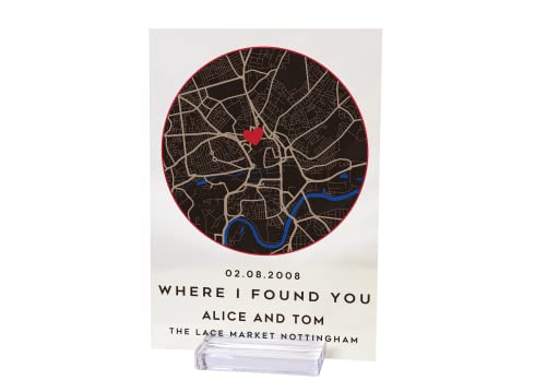 Personalised Where We First Met map, First date map, Map Our First Date ...