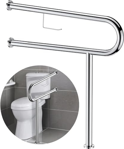 Anatomix Wall Mounted U Shaped Stainless Steel Grab Bar Rails 30 Inch Toilet Handrails Safety ...
