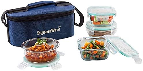 SignoraWare Executive Borosilicate Glass Lunch Box with Bag | Leakproof ...