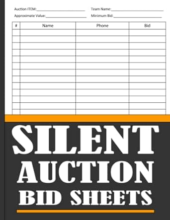 Silent Auction Bid Sheets: Comprehensive Planner for Fundraising Events ...