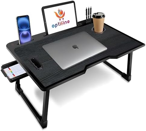 OPTIFINE Study Table/Bed Table/Foldable and Portable Wooden/Writing ...
