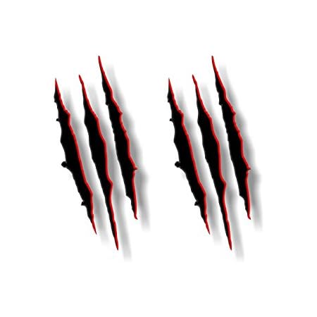 Amazon.com - 2 Black Ripped Claw Marks 9" Vinyl Sticker Decals Raptor ...