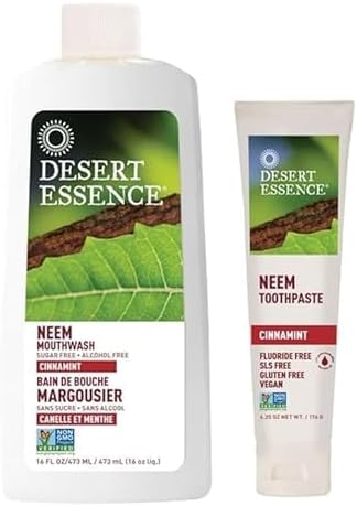 Amazon.com : Desert Essence Neem Cinnamint Mouthwash & Toothpaste ...