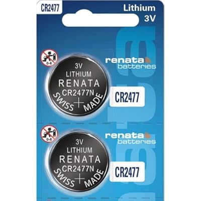 Pack of 2,CR2477N Renata 3V Lithium Coin Cell 2477 Batteries : Amazon ...