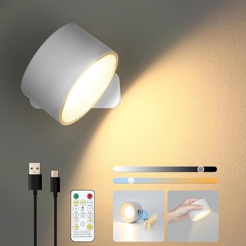 Feallive Wall Light LED Wall lamp Rechargeable Battery Wall Sconces ...