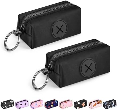 Amazon.com: SIDESUGAR 2pack Dog Poop Bag Holder - Fabric Zippered Dog ...