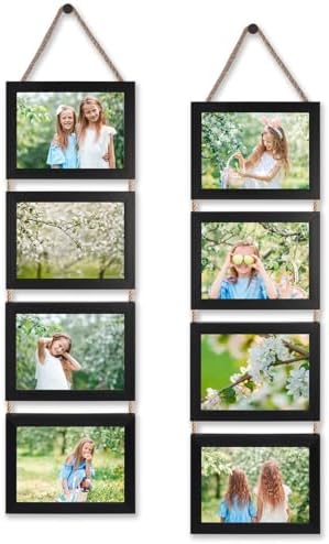 QUTREY 5x7 Collage Picture Frames, 4 Openings Hanging Photo Frame Set ...