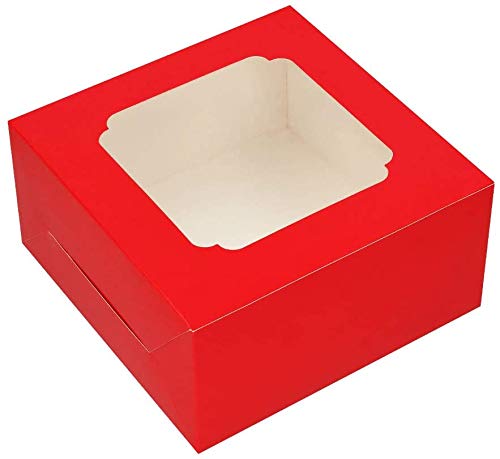 Buy BIG BOX 10 piece RED CAKE BOX 10x10x5 Inches Pastry Containers ...