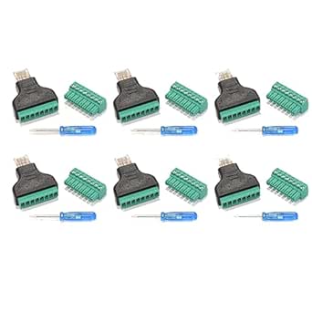 Amazon.com: (6) Pack of RJ45 Modular Plug 8 Conductor DIY to 8 Pin Euro ...